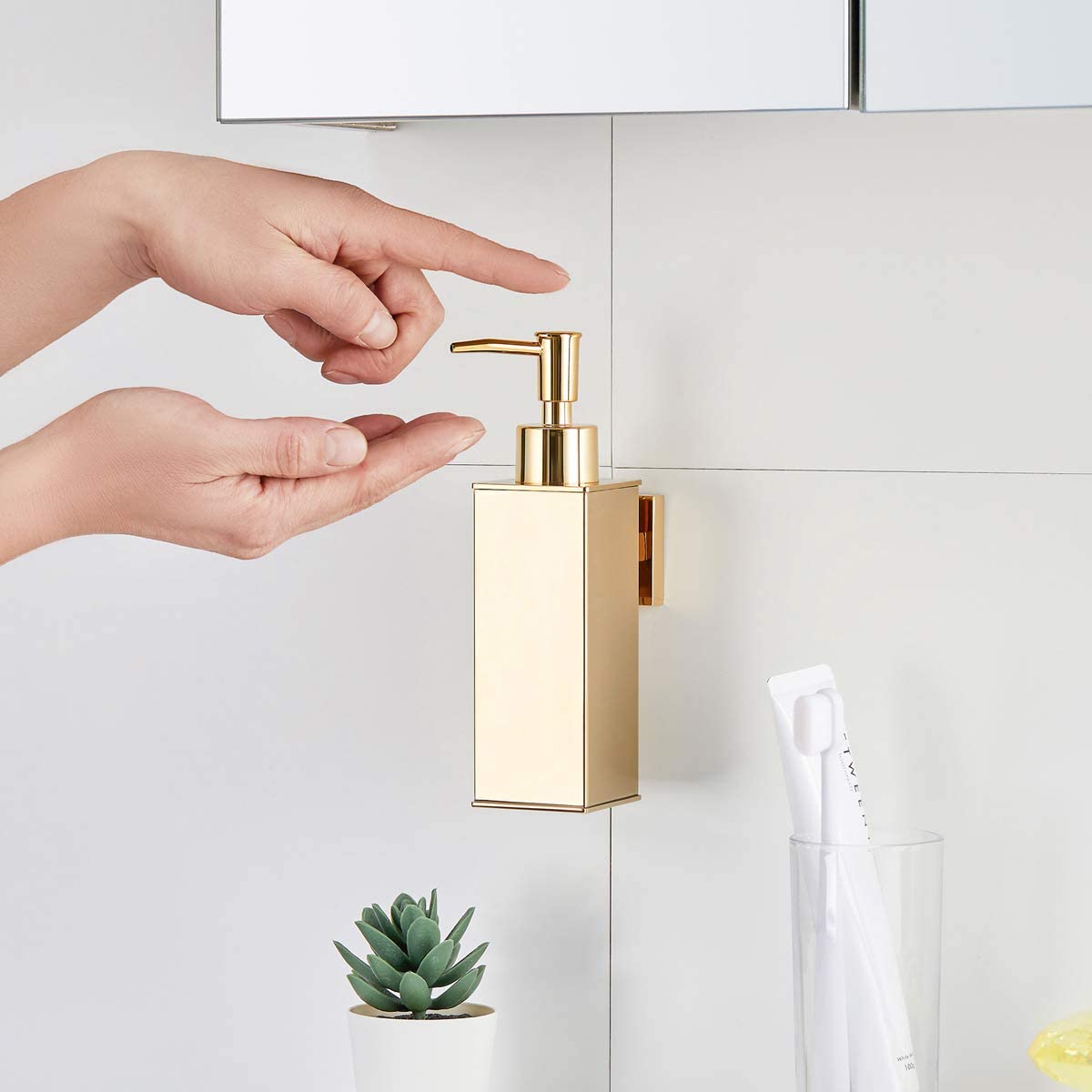 BGL Wall Mounted 304 Stainless Steel Soap Dispenser For Home Decor (Go ...